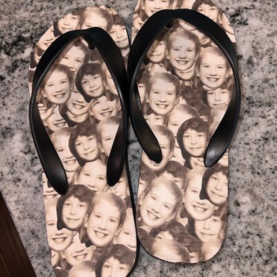 Custom Crazy Face Flip Flops Gift, Photo Flip Flops Gift, Faces on Flip ...