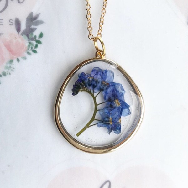 Pressed Real Dry Forget Me Not Flower, Pressed Blue Forget Me Not ...