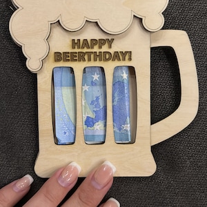 Floral Happy Birthday Card With Wooden Token Greetings Card - Etsy