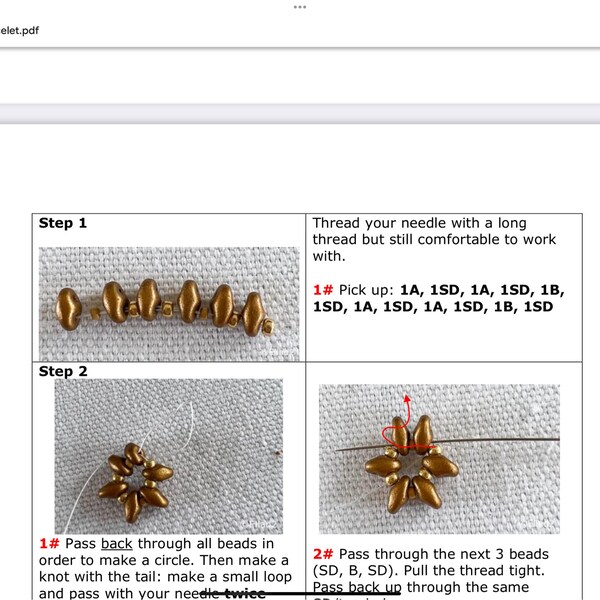 Tutorial Davina Pendant-beading Pattern,beading Tutorial With Diamonduo Beads, Instant Download ...