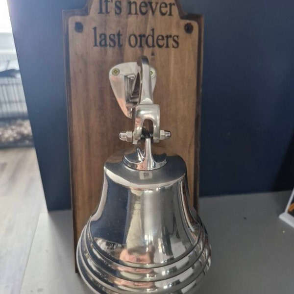 Personalised Last Orders Bell, Home Bar Accessories, Mancave Bell, Dads ...