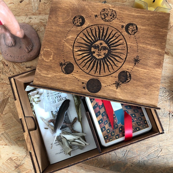 Tarot Box, Tarot Card Storage, Major Arcana Tarot Box, Wooden Tarot ...