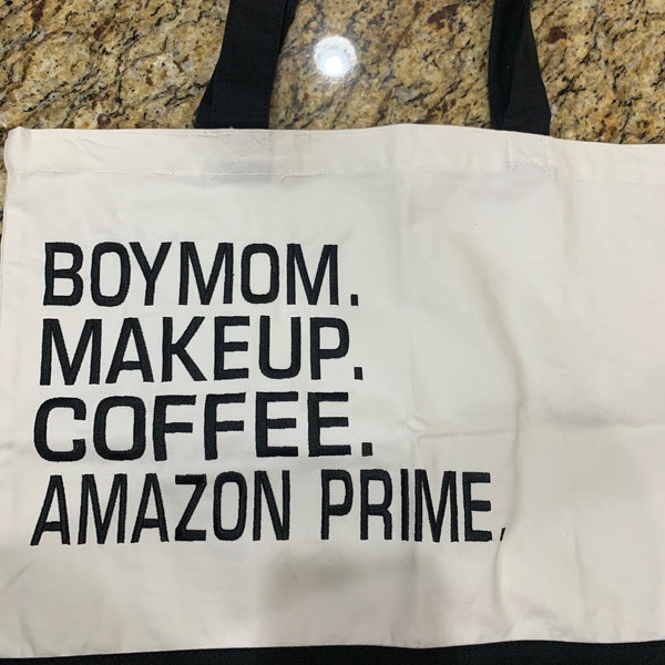 Favorite Things Embroidered Tote Bag, Canvas Tote, Four Things Bag ...