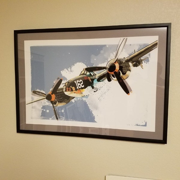 P-38 Lightning Art Print | WWII Airplane Decor - Great Gift for Pilots ...