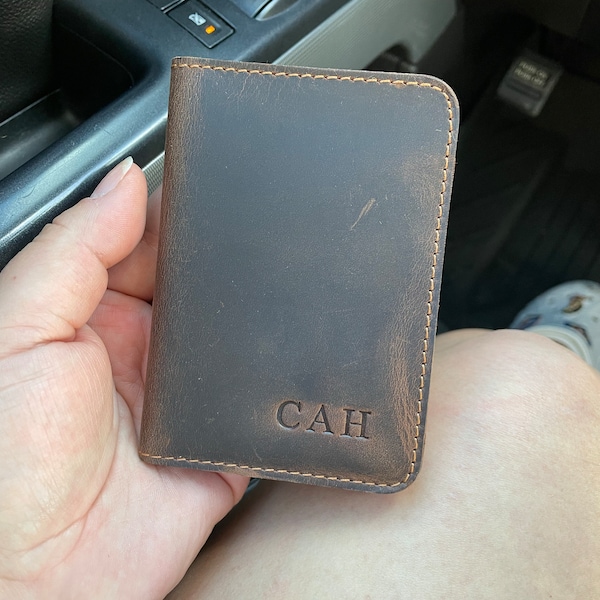 Minimalist Bifold Wallet, Leather Cards Wallet, Groomsmen Wallet ...