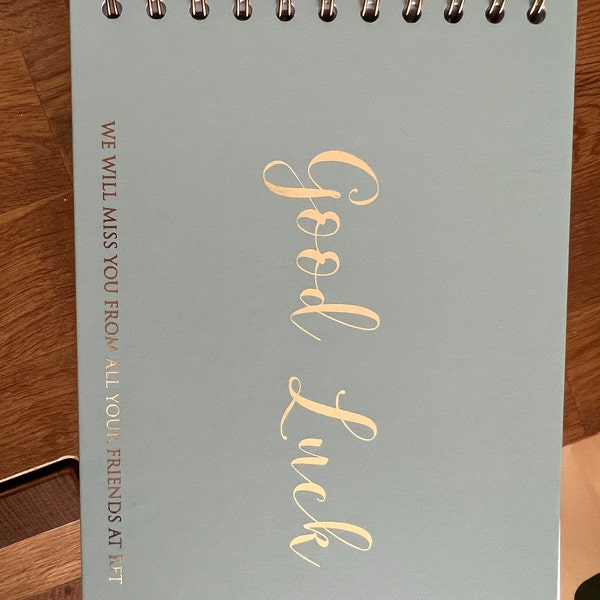 Good Luck Book, Memory Book, Good Luck Album, Personalised Good Luck ...