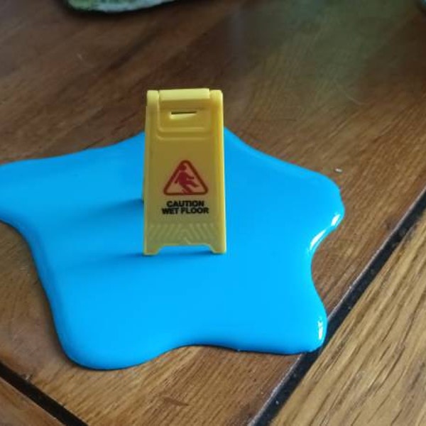 Miniature Warning Sign Mini Floor Caution Sign Yellow Plastic Notice 1/ ...