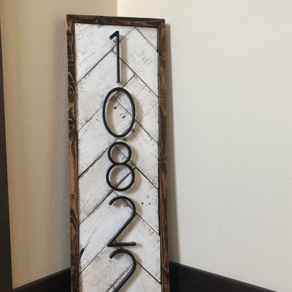 House Number Sign Painted | Farmhouse Address Sign | Distressed House ...