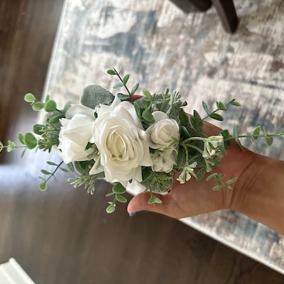 Boho Wedding Bouquet White Hydrangea Premium White Roses & - Etsy