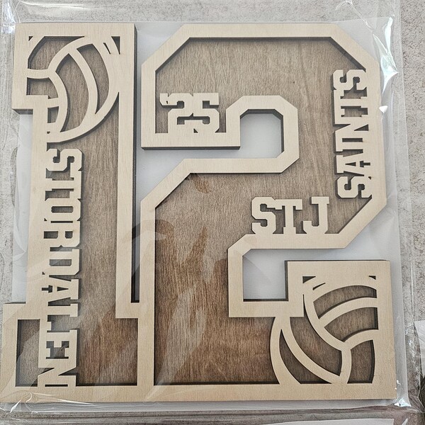 Custom Senior Athlete Number, Sports Number Wood Cutout, Custom Sports ...