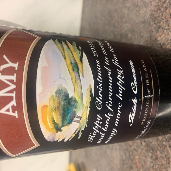 Personalised Diecut BAILEYS Bottle Label - Pre-cut Gloss Finish - Add ...