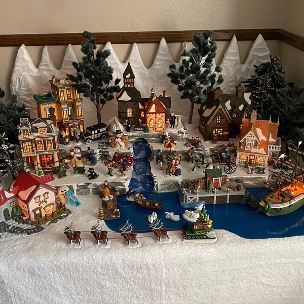 Christmas Village Display Mountain Backdrop for Lemax, Dept 56christmas ...