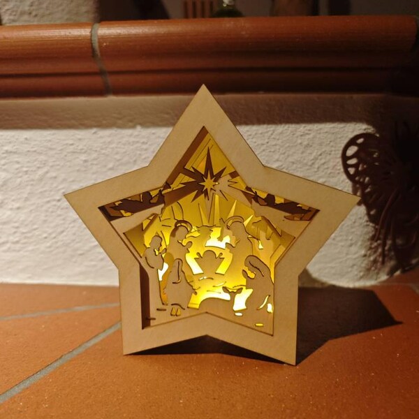 Christmas Star Lantern Shadow Box SVG – Paper Cut Lightbox Ornaments ...