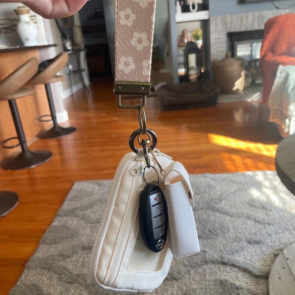 Keychain Wallet With Wrist Lanyard: Compact Zippered Wallet With ID ...