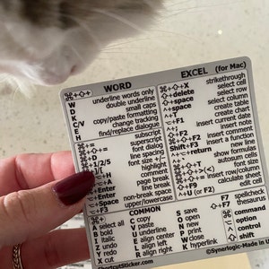 Excel for Mac Cheat Sheet Reference Guide Shortcut Sticker Black Vinyl ...
