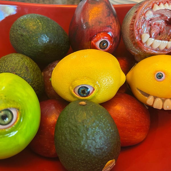 Realistic Life Sized Freaky Fruit All Seeing Rotten Red Apple by Dead ...
