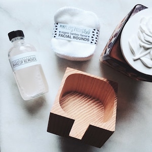 Facial Rounds Container: Natural Wood Container for Facial Rounds Made ...