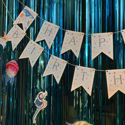 Under the Sea Bunting, INSTANT DOWNLOAD Printable Pennant Banner Ocean ...