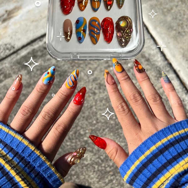 Y2k Press on Nails | Long Press on Nails | Stiletto Press on Nails ...