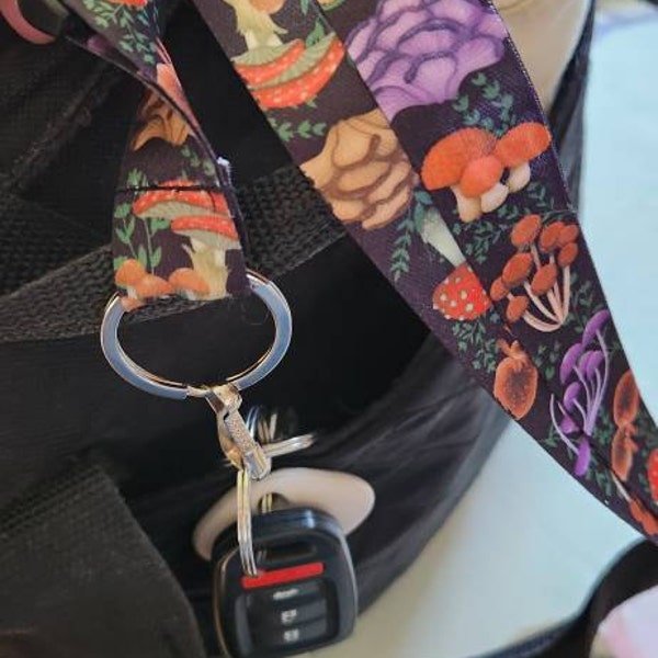 Mushrooms Lanyard With Release Buckle and Keychain Holder - Etsy