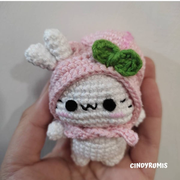 Bunny Peach Hat Crochet Pattern, Bunny Crochet Pattern, Rabbit Crochet ...