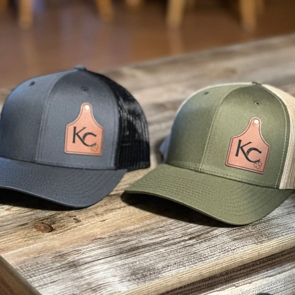 Your Custom Brand Leather Ear Tag Trucker Hat Personalized With Your ...