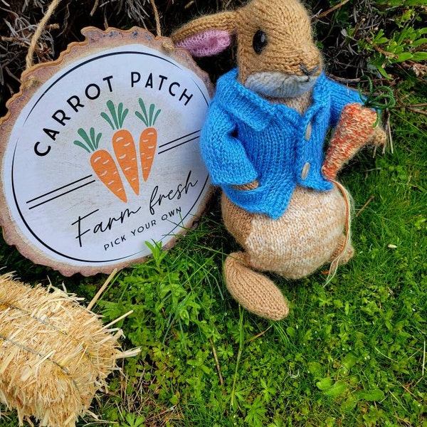 KNITTING PATTERN - Rabbit and Carrots - Etsy
