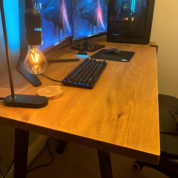 Bespoke Rustic Music Production Desk With Trapezium Legs - Etsy