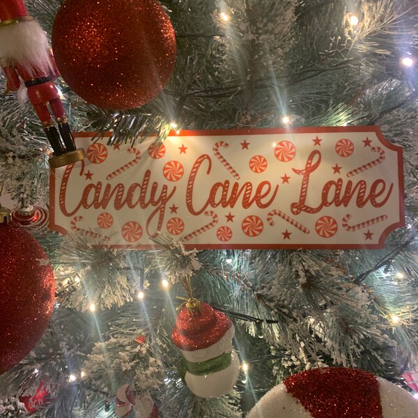 Candy Cane Lane Sign, Christmas Signs, Candy Cane Sign, Christmas Front ...