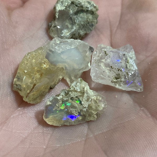 Welo OPAL Raw Gemstones : Large AA Grade Natural Rough Crystals Flashy ...