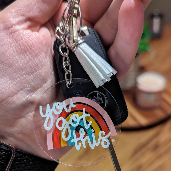 You Got This | Positivity Rainbow Keychain | Gift for a Friend | Key ...