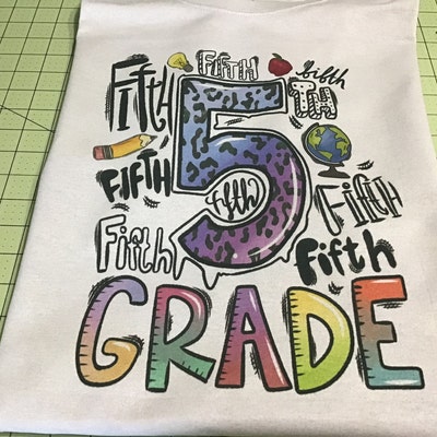 Fifth Grade PNG File for Sublimation,back to School, Fifth Grade ...