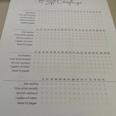 75 Day Soft Challenge Habit Tracker Daily 75 Soft Tracker A3, A4, US ...