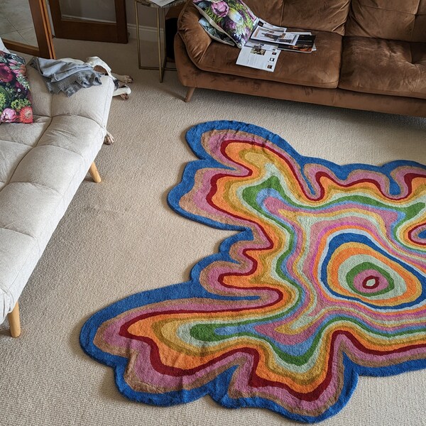 PB Franklin Multi Red Traditional Oriental Style Handmade Tufted 100% ...