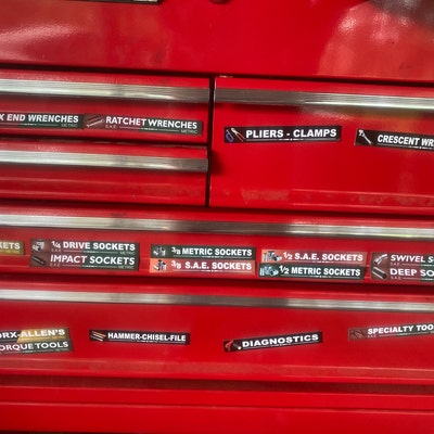 Blue Magnetic Tool Box Organizer Labels - Etsy