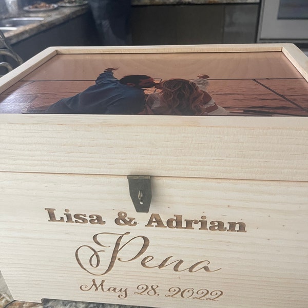 Wedding Cards Box With Your Photo Print - Personalized With Names ...