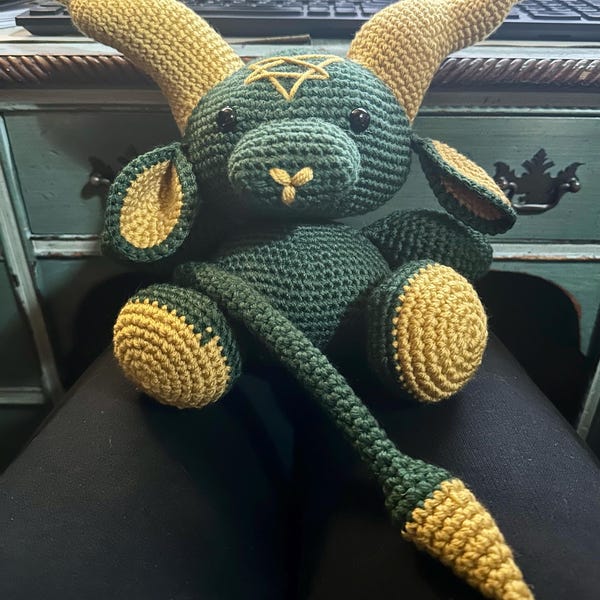 Baphomet Crochet Pattern Amigurumi Plush Toy Cow Devil Goth Halloween ...