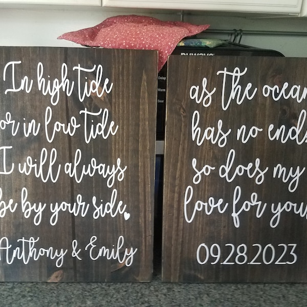 Beach Wedding Signs: Rustic Ocean Love Quotes, Set of 2 - Etsy