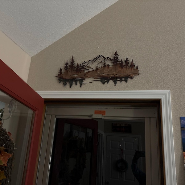 Copper Plated Mountain Reflections Metal Wall Art - Etsy