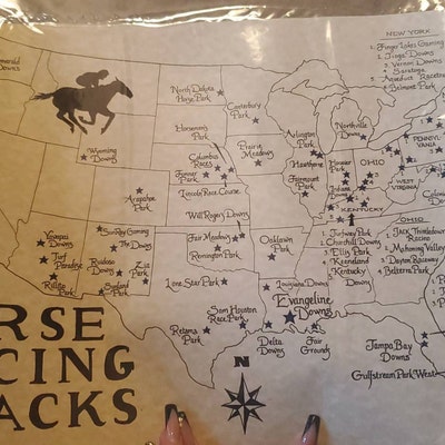 Horse Racing Tracks Map - Etsy