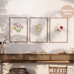 3 Frame Gallery Wall Mockup, Printable Art Mockup, Three Poster Set ...