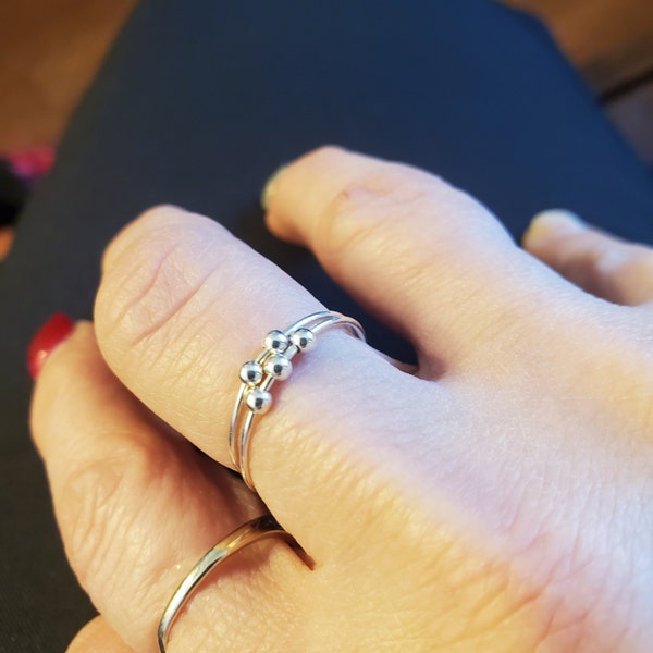 Spinner Ring Sterling Silver Stacking Ring - Etsy