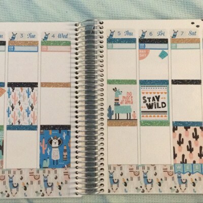 Llama Planner Stickers Vertical Planner Stickers Printable - Etsy