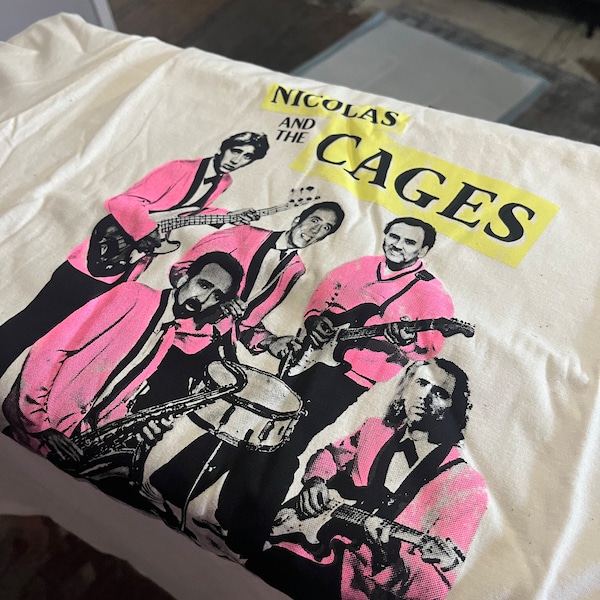 Nicolas Cage Band Shirt (the *original* Gnuyorker Hand Printed Design ...