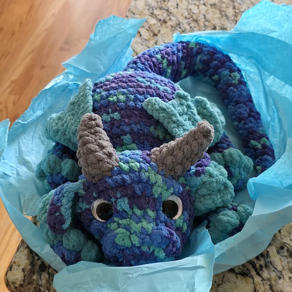 Snuggle Dragon Plushie | Dragon Crochet Plushie | Dragon Crochet ...