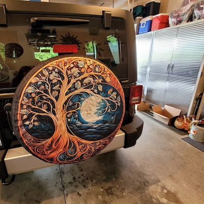 Purple Galaxy Spare Tire Cover, Custom Tire Cover, Personalized Tire ...