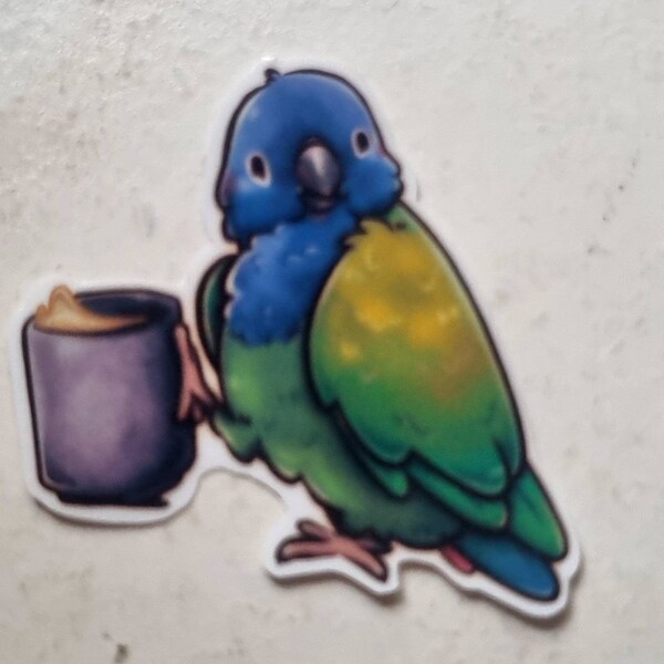 Blue Crowned Conure Sticker Sheet Premium Matte Vinyl Sticker Sharp ...