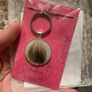 Hair Keychain, Pet Fur Keychain, Pet Fur Memorial, Pet Memorial ...
