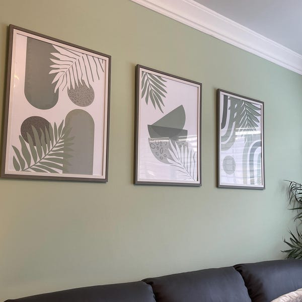 Abstract Print Set of 3, Green Printable Wall Art, Hallway Poster Set ...