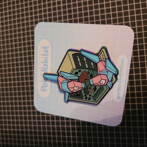 Pokehabitat: Virtual Rainbow Metal Porygon Enamel Pin - Etsy